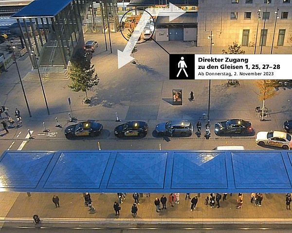 Neuer Zugang zum "Bayerischen Bahnhof" und zum Gleis 1 im Hauptbahnhof Ulm